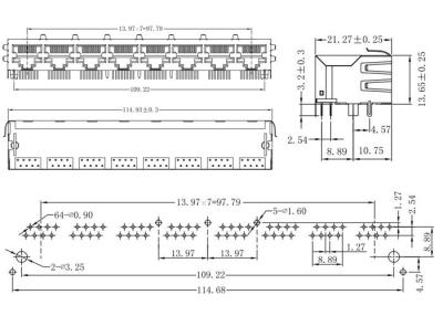 中国 441500014 1 x 8港8 -内部のPin Rj45磁気学無しLPJEF1950CNL 販売のため