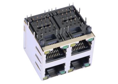 중국 기가비트 다 RJMG22213216MER 2의 x 2 - RJ45 옆 입장 PCB 잭 LPJG27020AENL를 향하십시오 판매용