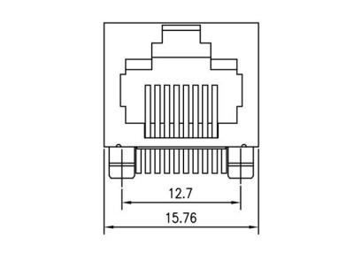 中国 保護されていないRJHSE-5081 -穴Rj45のコネクター磁気LPJE101-0NNL無し 販売のため
