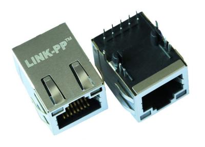 중국 RJ45 모듈라 잭 높은 쪽으로 6605790 1x1 항구 탭 LEDs LPJ16116A42NL에 10/100M 판매용