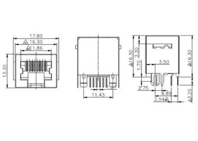 Chine A-20142-LP/FS complètent le port Rj45 Jack modulaire 8P8C LPJE682XDNL de l'entrée 1X1 à vendre