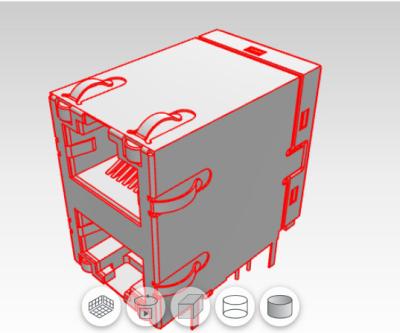 中国 1-1840052-1 積み重ねたマグジャック 2X1ポート LED付きギガビットシールド 販売のため