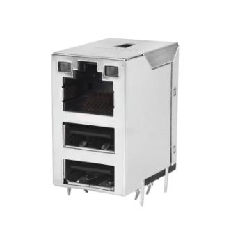 中国 100BASE-T 1-1840026-1 RJ45 マグジャック 双 USB 急速配送 販売のため
