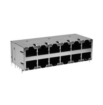 Китай 1-1840053-4 Двухрядный 2x6 PoE+ RJ45 соединитель с интегрированным магнитом продается