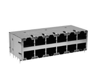 China 1-1840326-4 Conector RJ45 de puertos múltiples con magnetismo integrado en venta