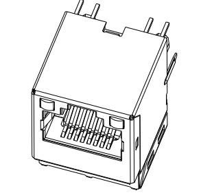 China 1-1840498-3 Vertikal RJ45 MagJack ICM für 10/100Base-T Ethernet zu verkaufen