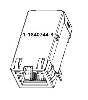 中国 1-1840744-3 ギガビット統合RJ45コネクタモジュール スルーホール 販売のため