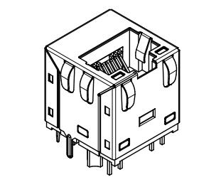 중국 1000 Base-T 74991114410 수직 RJ45 커넥터와 트랜스포머 판매용