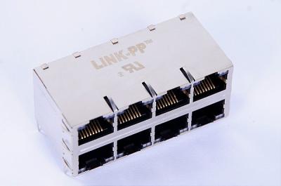중국 RJ45의 3w-YG 0810-2H4R-C8-F를 가진 2 x 4 항구 잭 RoHS가 10/100BaseT에 의하여 겹쳐 쌓였습니다 판매용