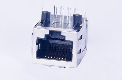 Cina PoE 1X1 RJ45 magnetico Jack, della linguetta connettore 0813-1X1T-K8 del PWB giù 1000BaseT RJ45 in vendita