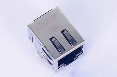 중국 PoE는 자석 RJ45 잭의 단 하나 항구에 의하여의 아래 보호된 RJ45 Magjack 0813-1X1T-A8-F 답니다 판매용