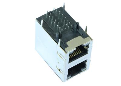 중국 분리된 CT 100/1000Base-T Rj45 2개의 포트 LED로 쌓여 판매용