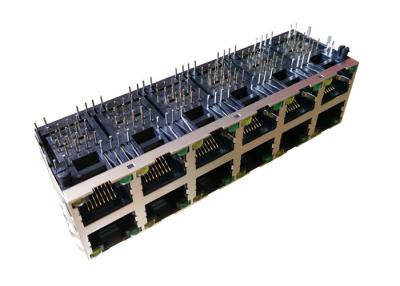 China 85732-1006 2X6 POE+ RJ45 Connector Magjack 1000Base-T With LED LPJG67045AENL for sale