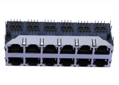 중국 1000Base-T를 가진 J0B-3563NL 2x6 항구 4PAIR POE 120W Rj45 모듈라 잭 판매용
