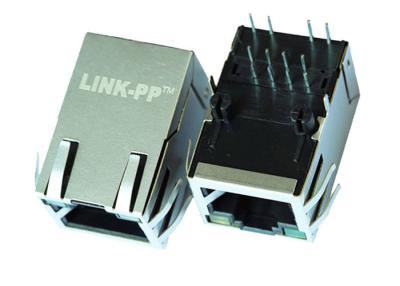 China Conector fêmea dos ethernet RJ45 do porto da base-T de ARJM11C7-809-JA-CW4 2.5G único com diodo emissor de luz à venda