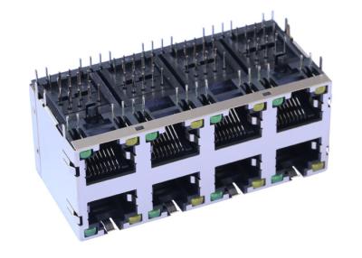 中国 ARJM24A1-A12-AB-EW2は10/100の基盤Tの磁気学のコネクターとのRJ45 2x4を積み重ねました 販売のため