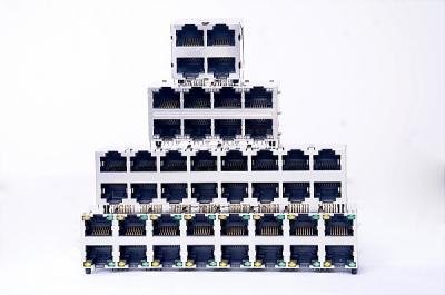 Chine 10/100BaseT ont empilé RJ45 2 x le port 6 protégé pour LAN 0811-2X6P-19 à vendre