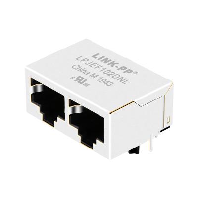 중국 5406443-1 이더네트 Rj45 연결관 1X2 8/8 R/A 보호하는, LPJEF102DNL 교차하십시오 판매용