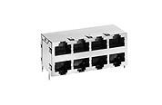 中国 90° Angle 8p8c Shielded Stacked RJ45 Connector E5908-5VC153-L 販売のため