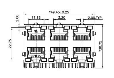 中国 2x3はCat3 RJ45のイーサネット コネクターE5J88-A4B2F2-Lを保護した 販売のため