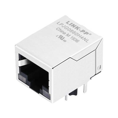 China Etiqueta protegida RJ45 del conector de LPJG0860H4NL abajo de la base-T 1000 S11-ZZ-0159 magnético en venta