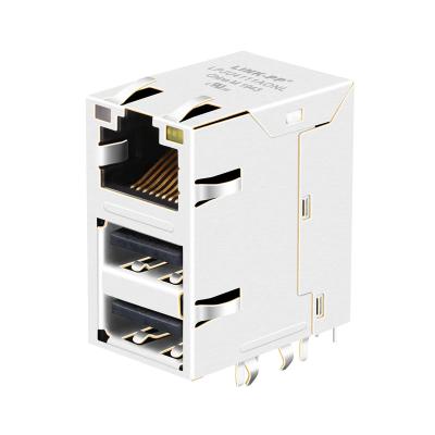 China Basis HY981160C 10/100 - Verbindungsstück t-Ethernet-RJ45 mit Doppel-USB LPJU4111AONL zu verkaufen