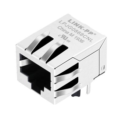 중국 5-6605433-8 Leds LPJG0806GENL를 가진 RJ45 모듈라 잭 Decouping 축전기 판매용