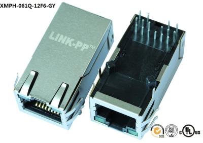 China Durch Kreuz XFPOEP1B-CTxu1-4L Loch POE RJ45 Jack, XMPH-061Q-12F6-GY zu verkaufen