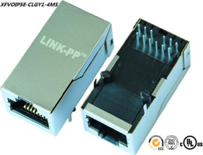 Chine Carte PCB latérale Jack de connecteur de Shileded POE RJ45 d'entrée sans LED, XFVOIP5E-CLGY1-4MS à vendre
