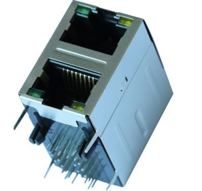 China RM2-11LA1A1F Stacked 2x1 port RJ45 Female Connetor LPJ17225AHNL 10 / 100Base-T for sale