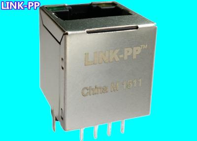 중국 LEDs KC-DEV를 가진 SI-46006-F 수직 RJ45 잭 LPJD0012NFNL 10/100Base-T 판매용