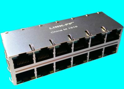LEDs를 가진 겹쳐 쌓인 RJ45 2x6 항구 LPJG67037AENL 기가바이트 회로 1000Base-T