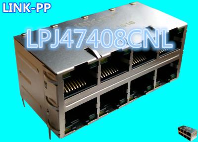 Chine Port empilable Rj45 de LPJ47408CNL Jack 2x4 avec 10/100Base-T magnétiques à vendre