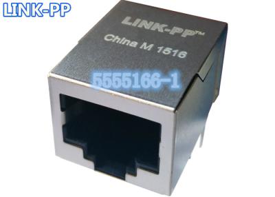 중국 99750204-01 Rj45 PCB 5555166-1 LED 없는 단 하나 항구 JW110-1R 8P8C 탭 아래로 판매용