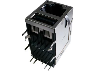 China 1840024-2 Verbindungsstück RJ45 USB, Magnetics 10/100/1000Base-T mit USB-Port 2 zu verkaufen