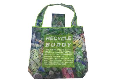 Cina Borsa pieghevole eco-riciclata personalizzata colore verde con maniglie lunghe singole in vendita