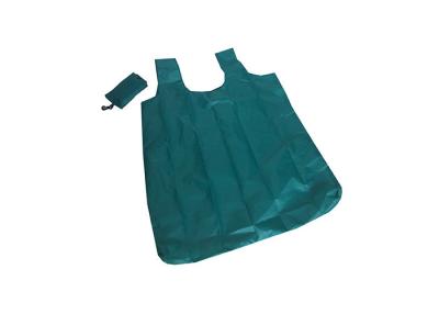 Cina Teal Portable Folding Tote Bag 190T Polyester Fold Up Reusable Shopping Bag in vendita