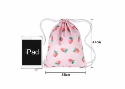 Cina Customized Adjustable Strap Cotton Drawstring Backpack Unisex Pink Bag in vendita