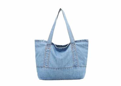 Cina blu chiaro Denim Shopping Tote Bag Stampa su tela di seta personalizzata in vendita