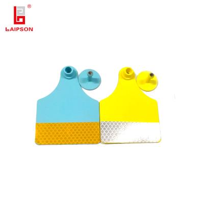 China Wholesale TPU Reflective Animal Ear Tag With Laser Numbers For Cow Sheep Livestock for sale