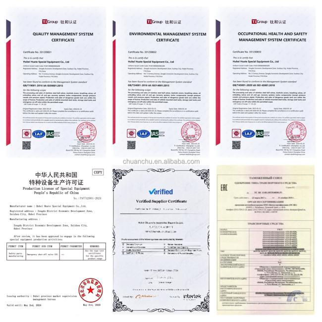Company certifications and quality standards
