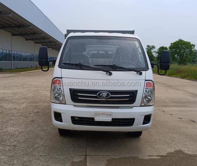 Pure electric self-loading garbage truck front view