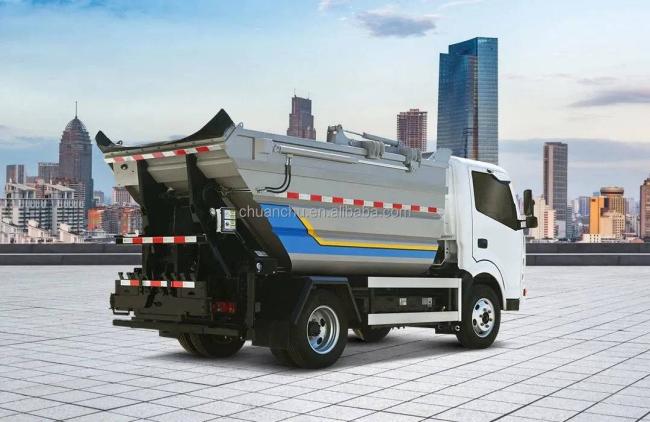 Pure electric self-loading garbage truck interior