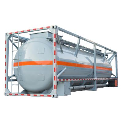 China 20ft 30ft Liquid ISO Tank Container 25000 - 28000 Litre Capacity Fuel Oil Tank Container for sale