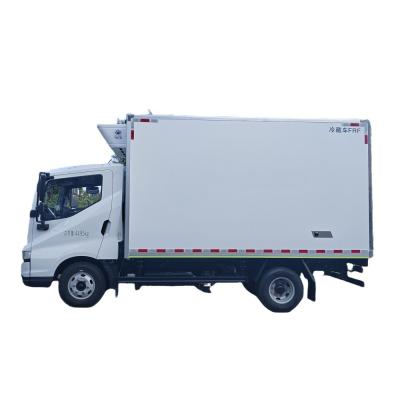 China FRP Panels Pure Electric Refrigerated Box Truck With Side Door Refrigerator Cargo Truck for sale