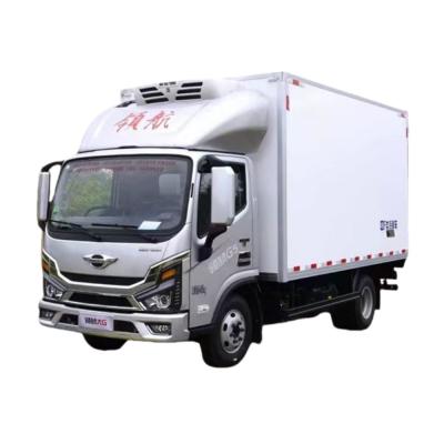 China 172HP Diesel Engine Refrigerated Box Truck Foton 4X2 Light Cargo Van Box Truck for sale