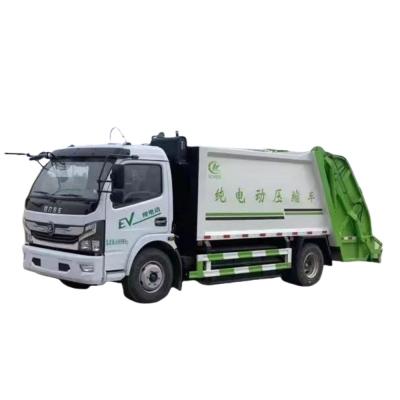 China Energy Compressed Trucks Dongfeng 4x2 8CBM Automatic Electric Garbage Truck Compactor with Self Loading and Unloading for sale