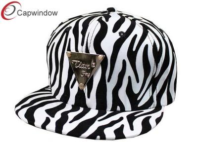 Cina Berretti da baseball della gioventù della zebra di Polester Microfiber con il logo del metallo dell'oro in vendita