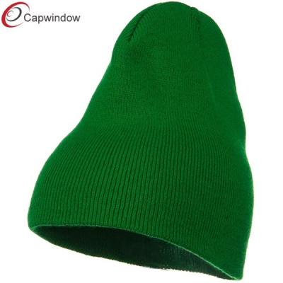 China Großer Ausdehnungs-Ebene klassischer kurzer Beanie-Winter-Hut-reines Acryl zu verkaufen