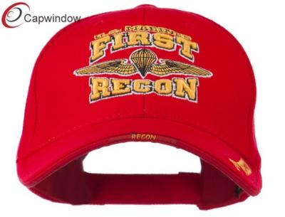 Cina Di rosso cappelli di baseball militari ricamati RICONDIZIONATI IN PRIMO LUOGO con velcro in vendita